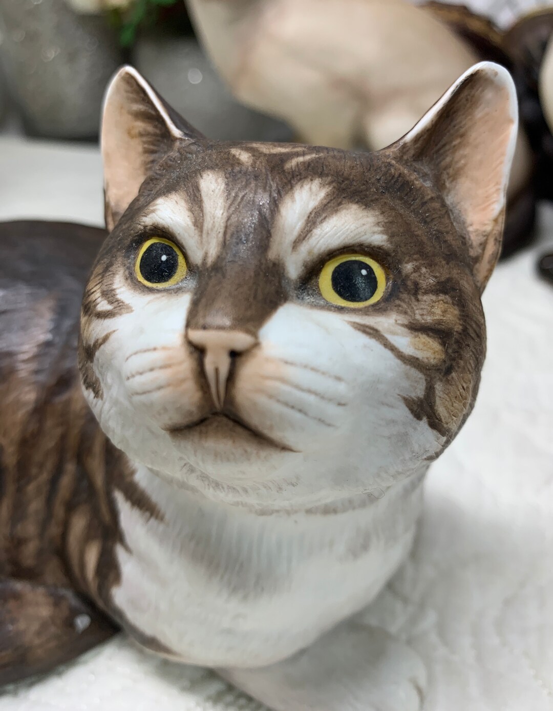 Fabulous Tabby Porcelain Cat Figurine, Limited Edition "fascination" by ...