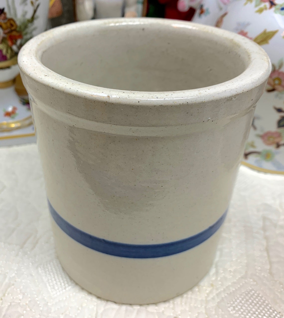 Vintage Wesson Oil Stoneware Crock With Blue Band Advertising - Etsy