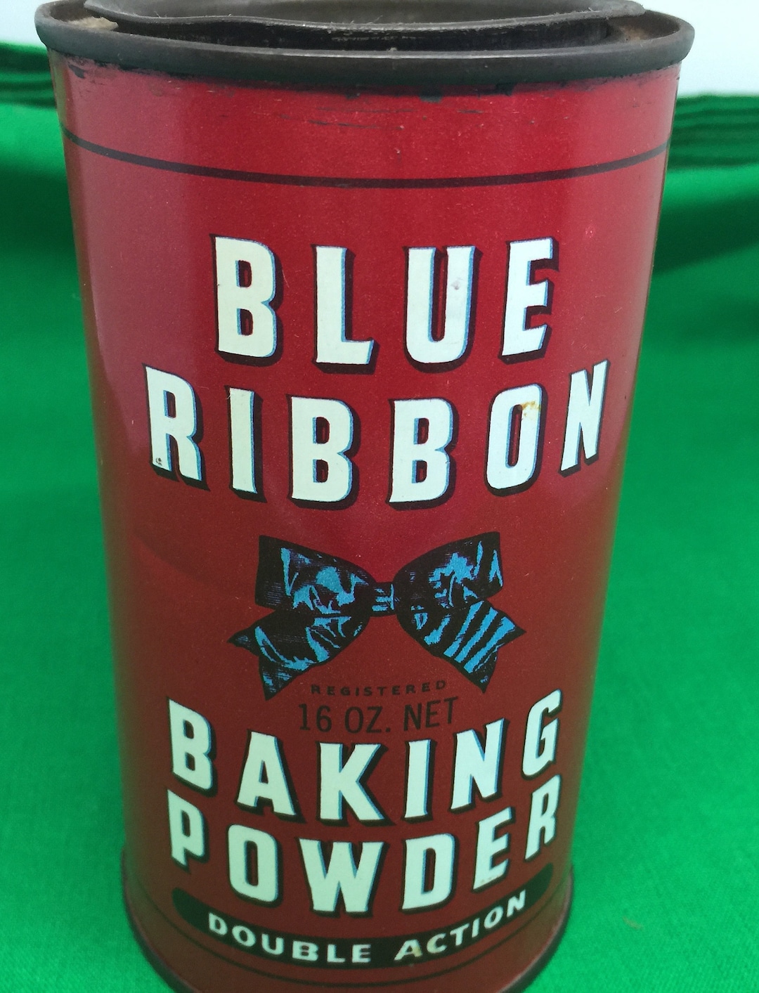 Collectible Vintage Antique Tin, Blue Ribbon Baking Powder Tin Brooke ...