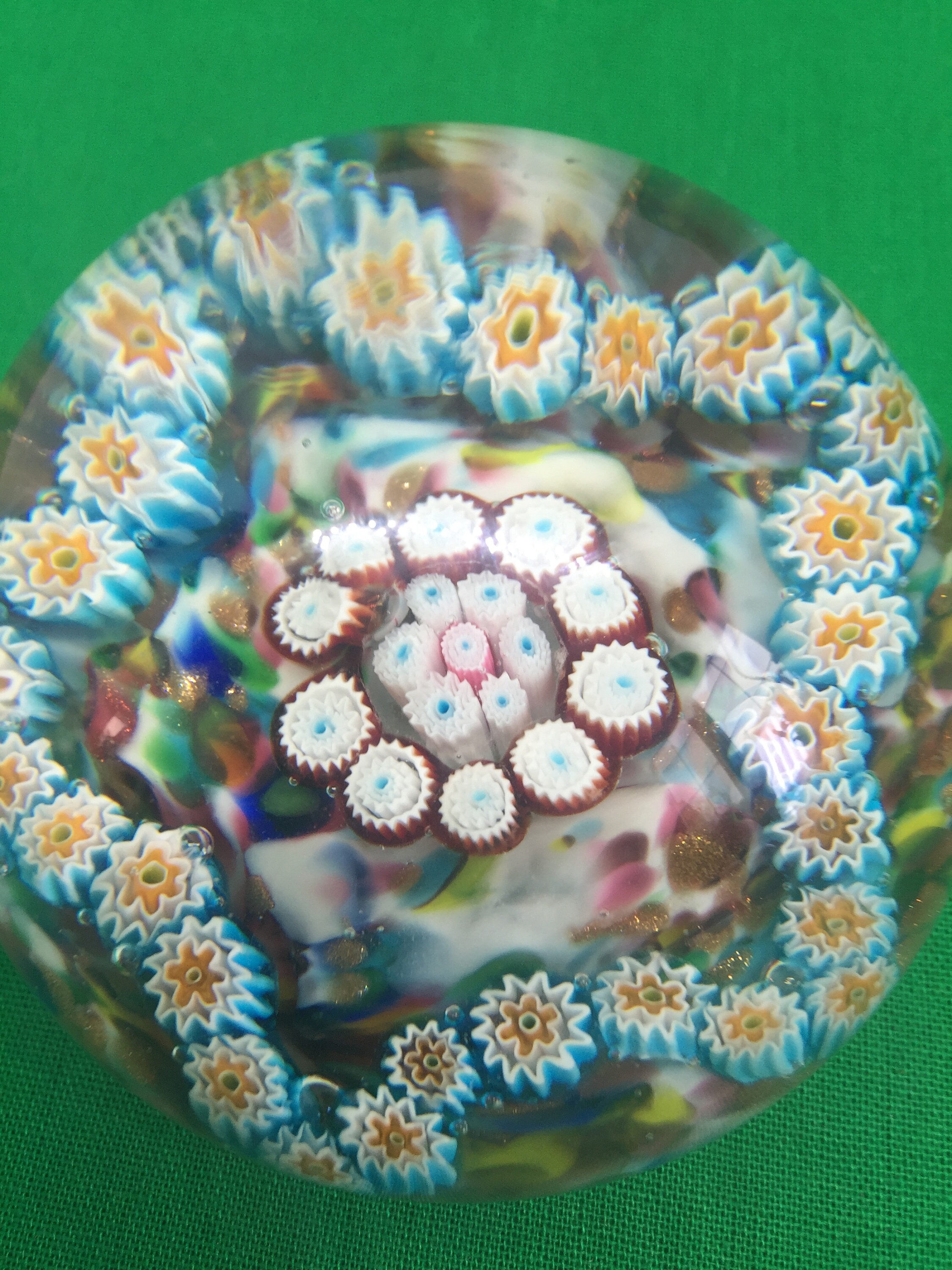 Vintage Millefiori Art Glass Paperweight CONCENTRIC Millefiori - Etsy