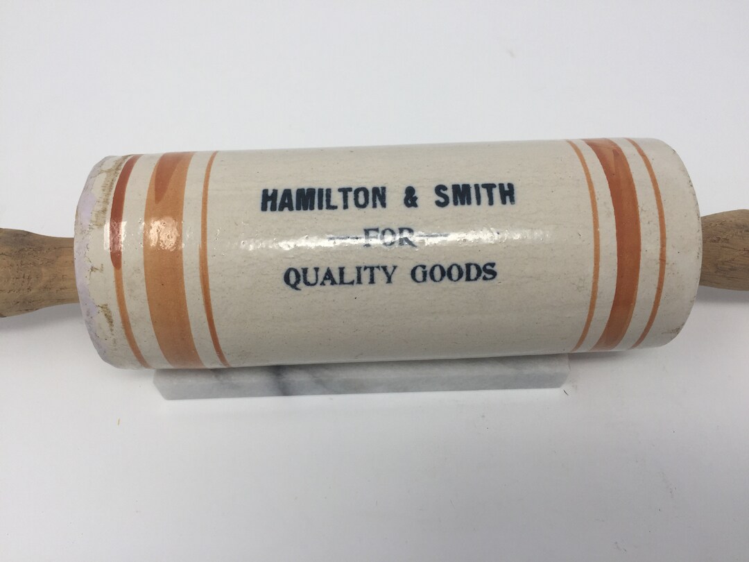 RARE Hard to Find Antique Red Wing Pin, Banded Stoneware Rolling Pin ...