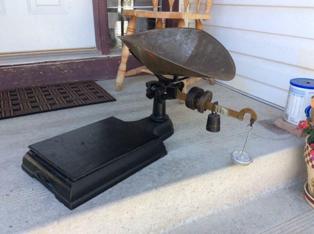Antique Gurney Hamilton Cast Iron Platform Counter Scale Hardware ...