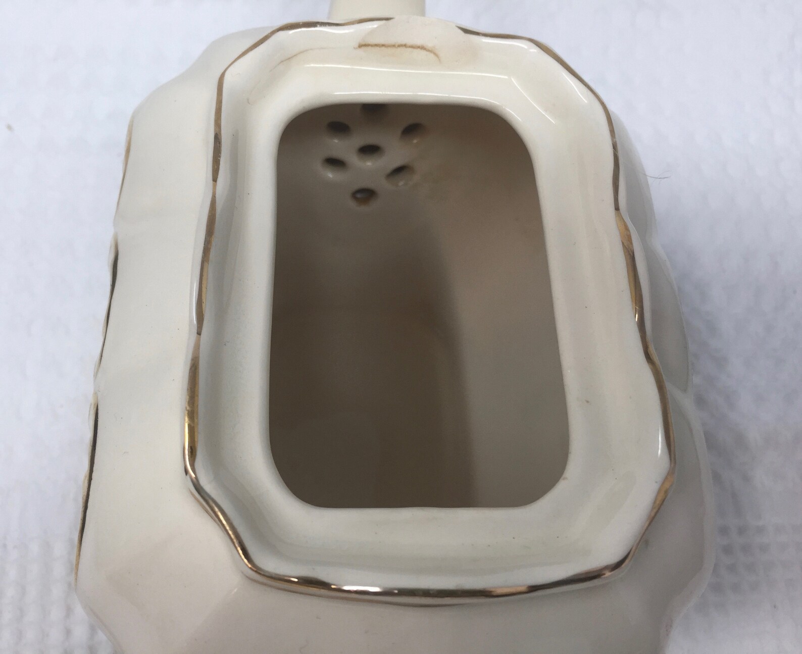 Cubed Teapot by Sadler Floral Spray Gold Gilding on Ivory - Etsy