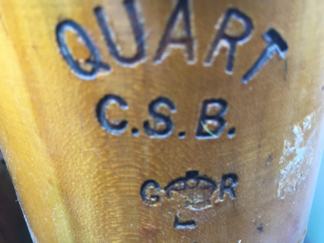 Rare Antique Wooden Treen Quart Measure Marked: QUART, C.S.B GLR Crown ...