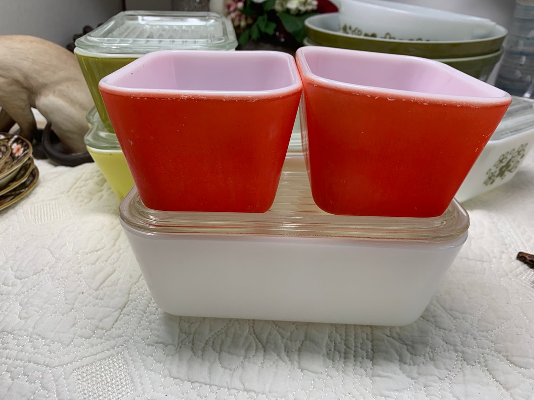 Vintage Pyrex Refrigerator Dishes, Refrigerator Storage Oven to Fridge ...