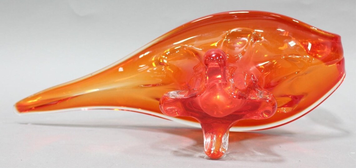 Chalet Art Glass Bird Gorgeous Mid Century Modern Large and - Etsy