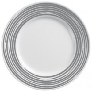 Corelle Boutique Brushed Silver, Silver Swoops White Ground, SOLD ...