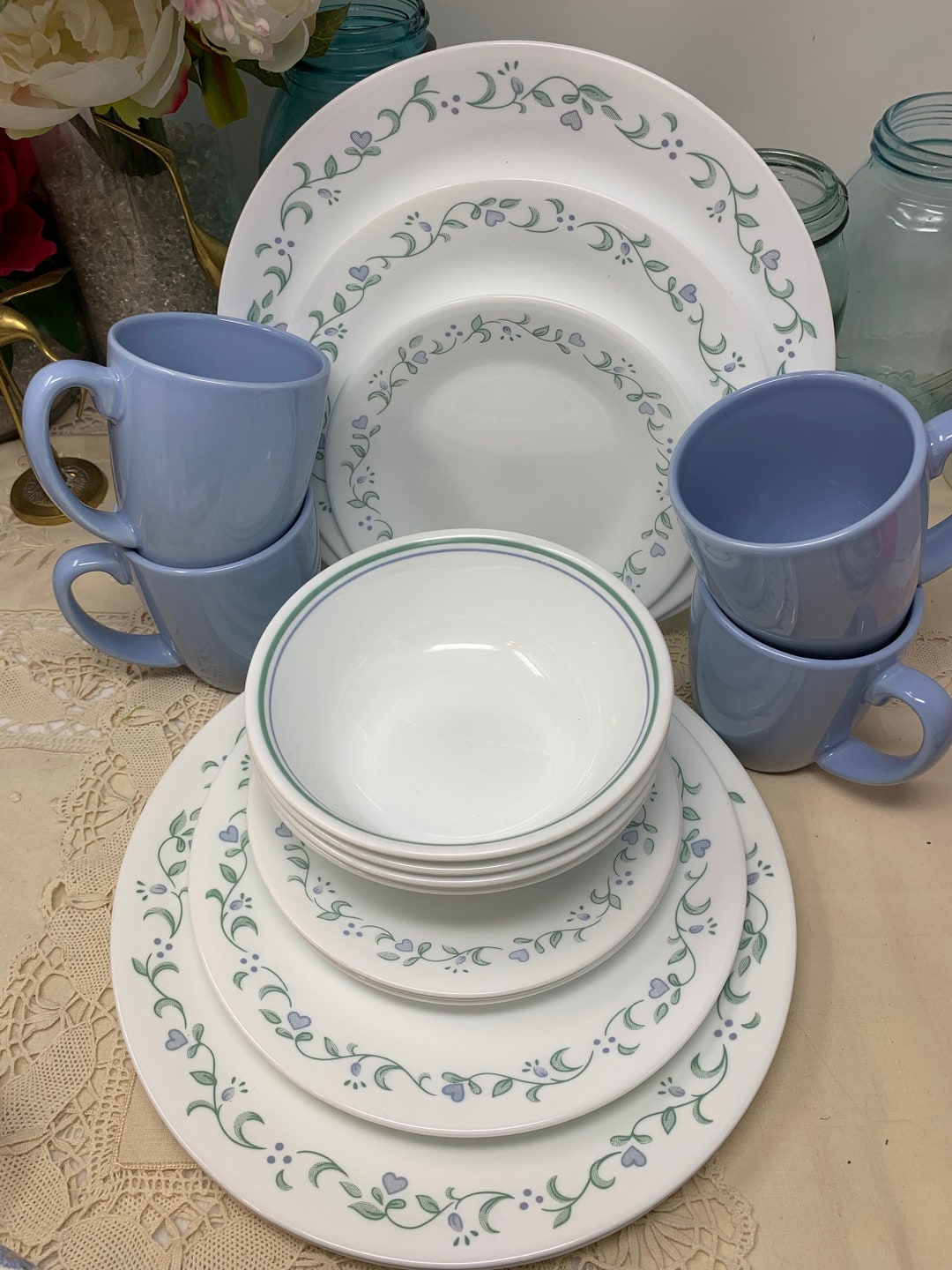Corelle Country Cottage 20 Piece Dinnerware Set, Service for 4 ...