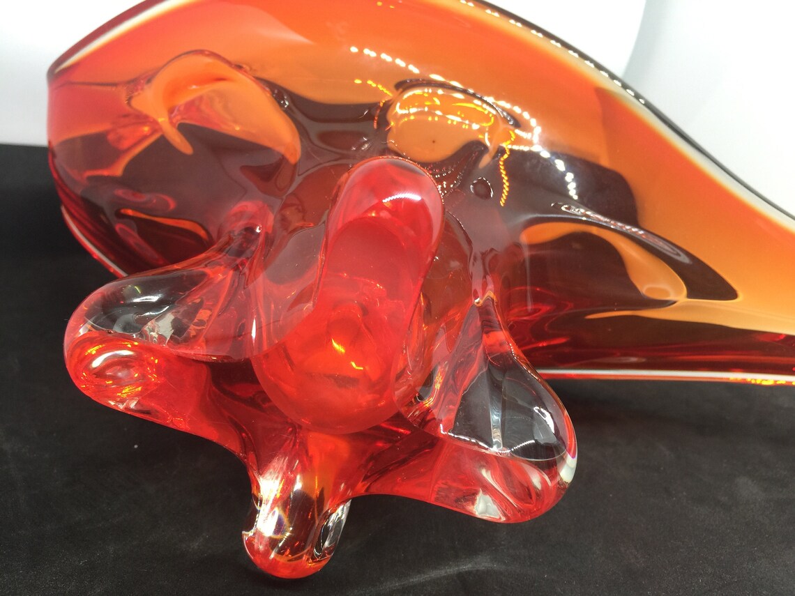 Chalet Art Glass Bird Gorgeous Mid Century Modern Large and - Etsy