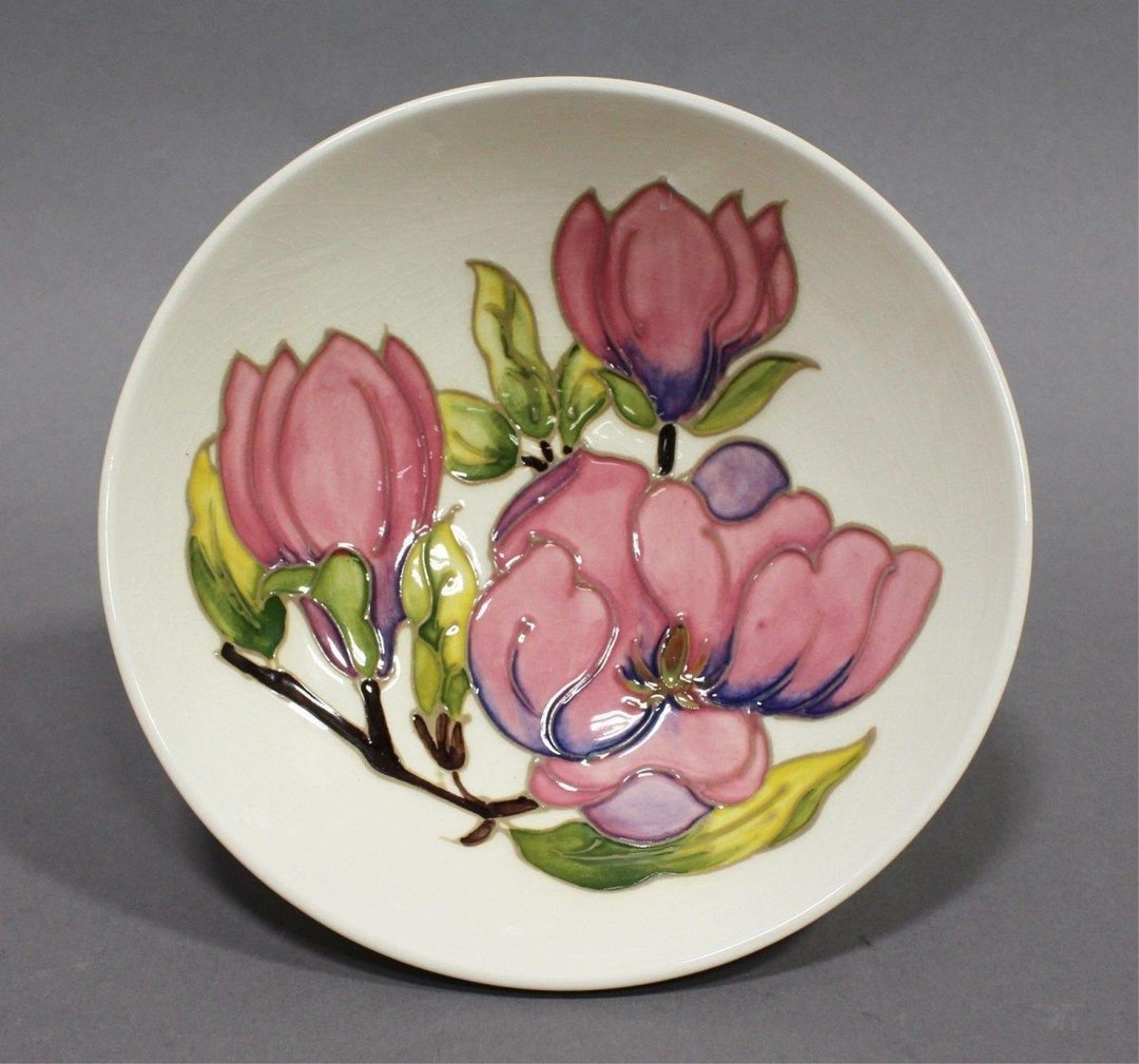 Signed William Moorcroft Hand Painted Magnolia Bowl, Decorative ...