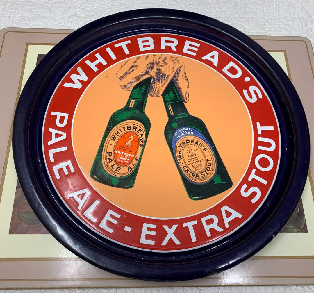 Whitbread’s Beer Enamel Advertising Tray, Collectible Serving Tray ...