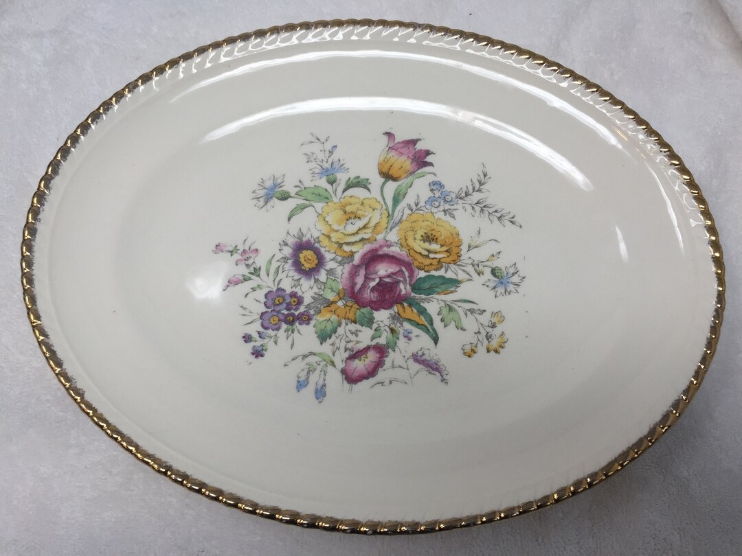 Amazing Platter British Empire Ware Breath O’ Spring 22K Gilded Rope ...