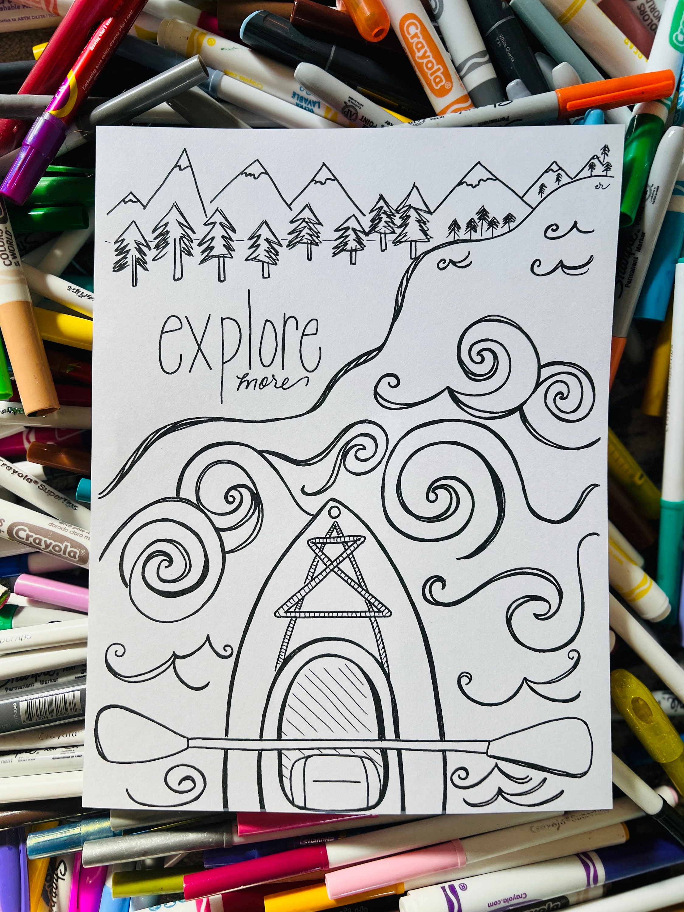 Explore More Coloring Sheet, Nature Themed Coloring Sheet, Nature Group ...