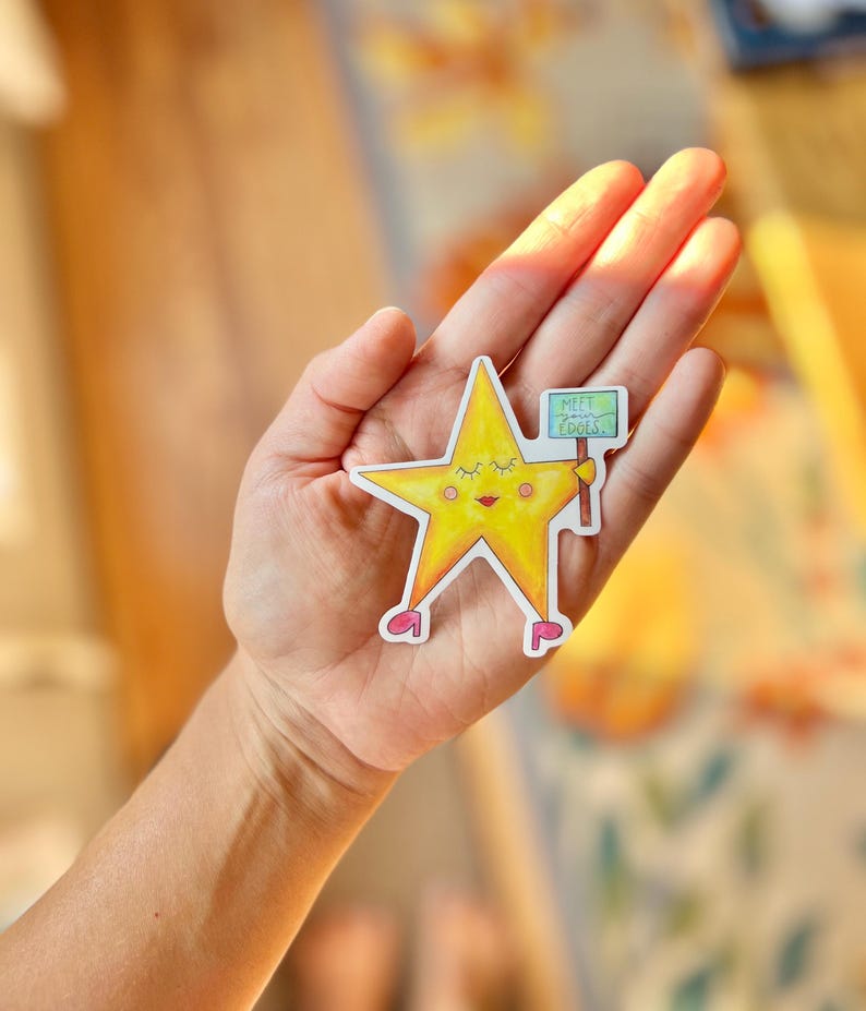 Meet Your Edges Sticker, Personal Development Sticker, Inspirational ...