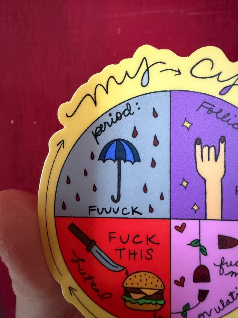 My Cycle Sticker | Funny Feminine Phases Sticker | Edgy Humor Period ...