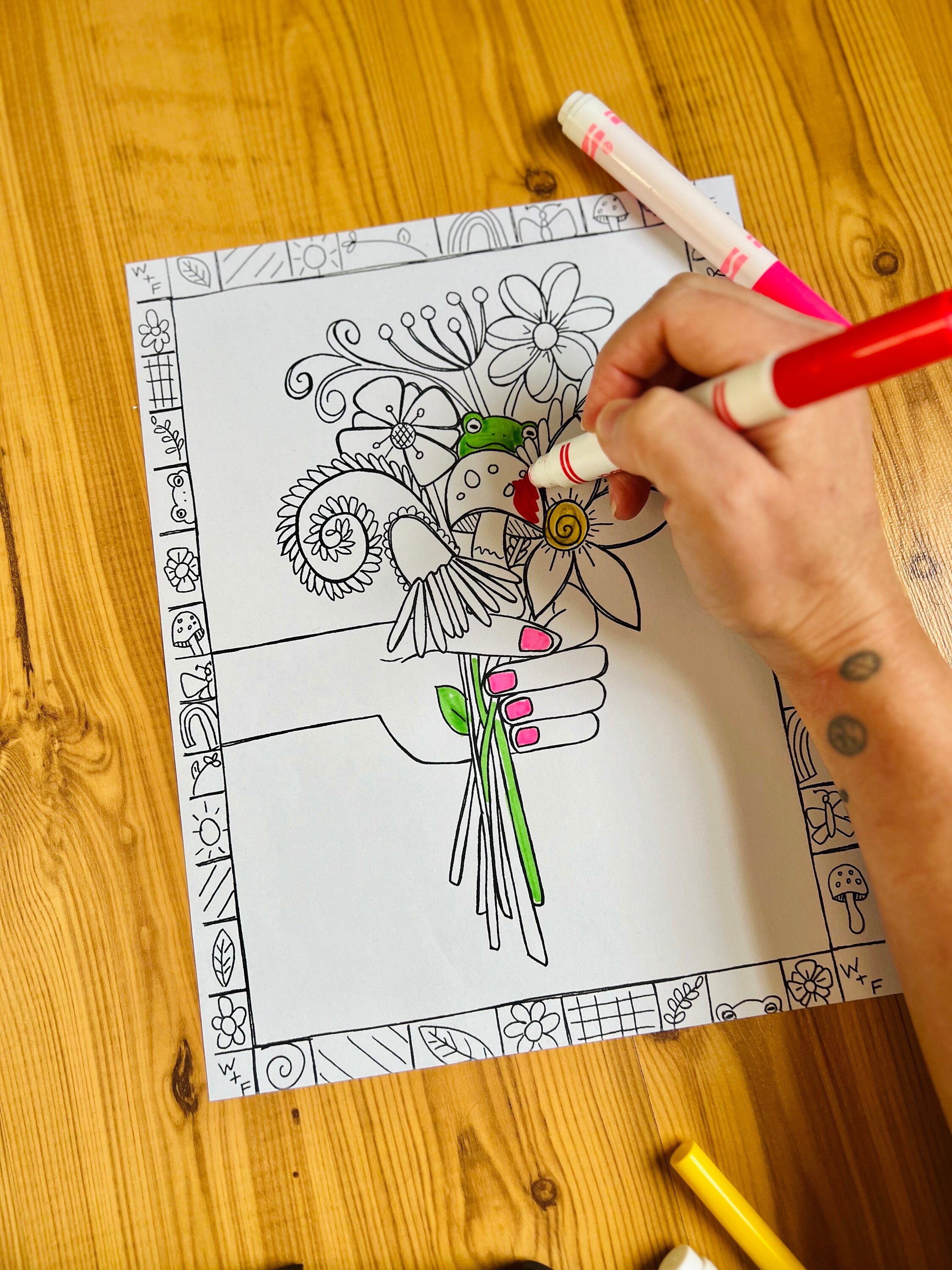 Wild Bouquet Coloring Sheet, Nature Themed Coloring Page, Wild + Free ...