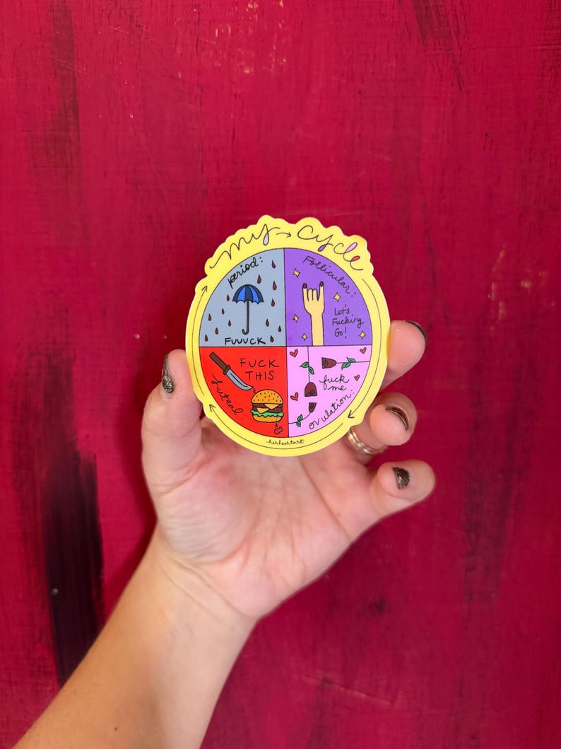 My Cycle Sticker | Funny Feminine Phases Sticker | Edgy Humor Period ...
