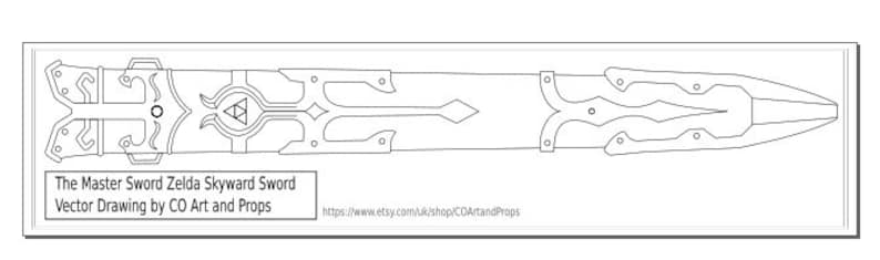 Zelda Master Sword Digital Reference Drawing for Prop Making - Etsy