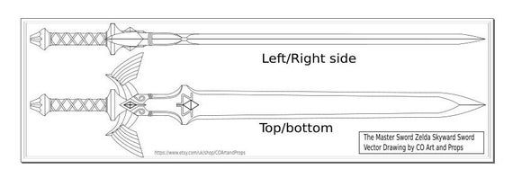 Zelda Master Sword Digital Reference Drawing for Prop Making - Etsy