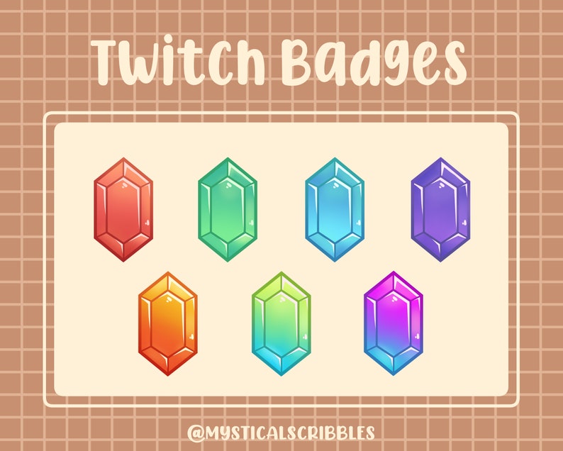Twitch Sub Badges Bit Badges Emote Cool Crystals | Etsy