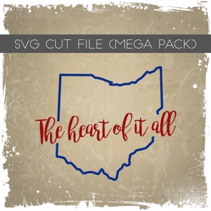 Ohio Heart SVG - Heart of It All SVG - Ohio SVG - Ohio Cutting File ...