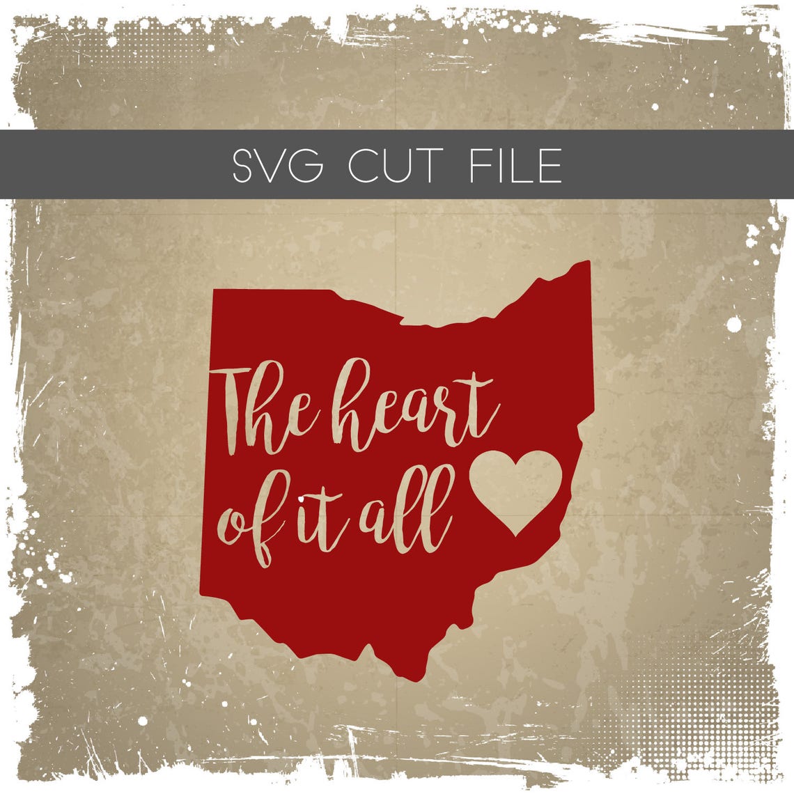Ohio Heart SVG Heart of It All SVG Ohio SVG Ohio Cutting - Etsy