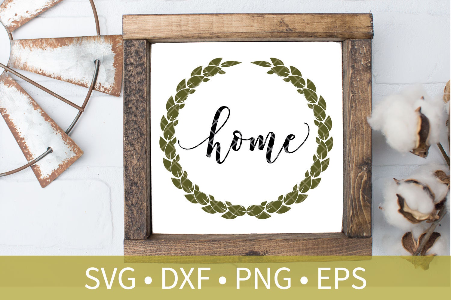 Farmhouse Home Laurel Wreath svg dxf cut file farmhouse dxf | Etsy