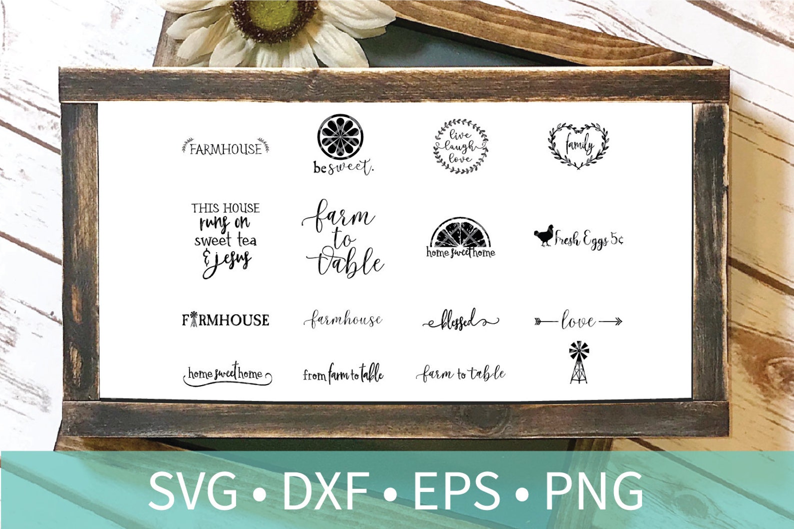 Farmhouse SVG DXF Clipart Silhouette Bundle Sweet Tea and - Etsy