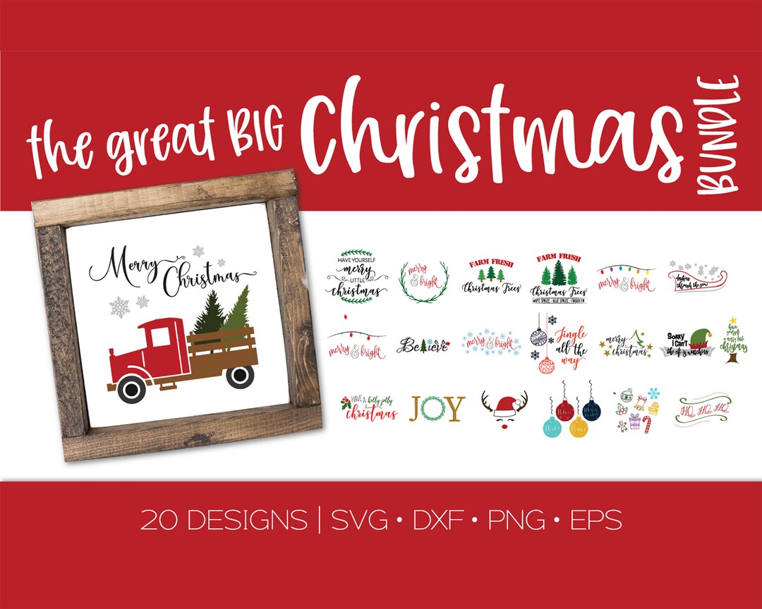 Christmas Clipart Farmhouse Svg File Bundle - Santa Svg Dxf Clipart ...