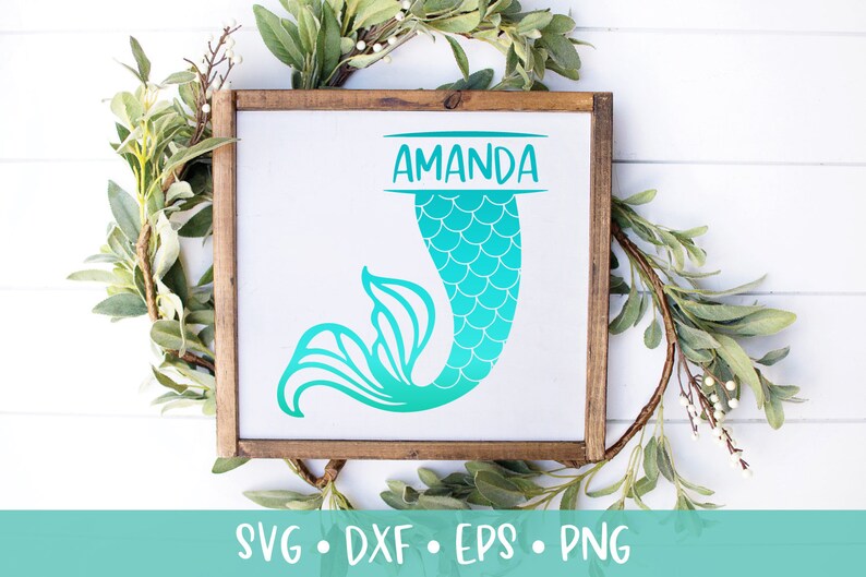 Mermaid Tail Split Monogram SVG DXF PNG Crafting Cut File - Etsy