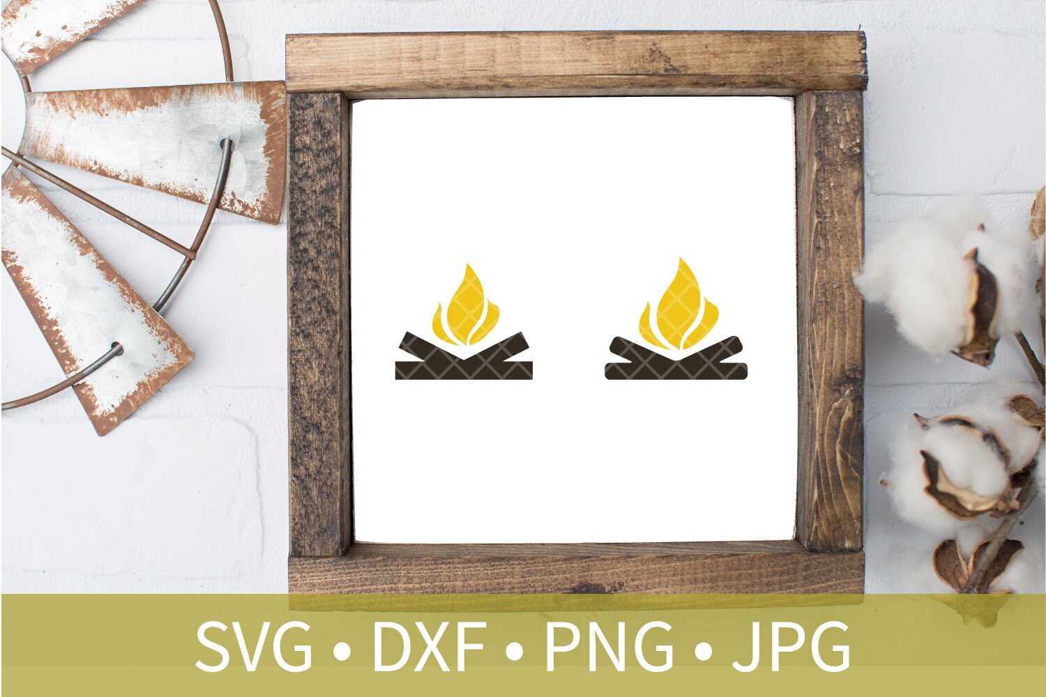 Campfire Logs Fire SVG DXF png eps clipart file Instant | Etsy