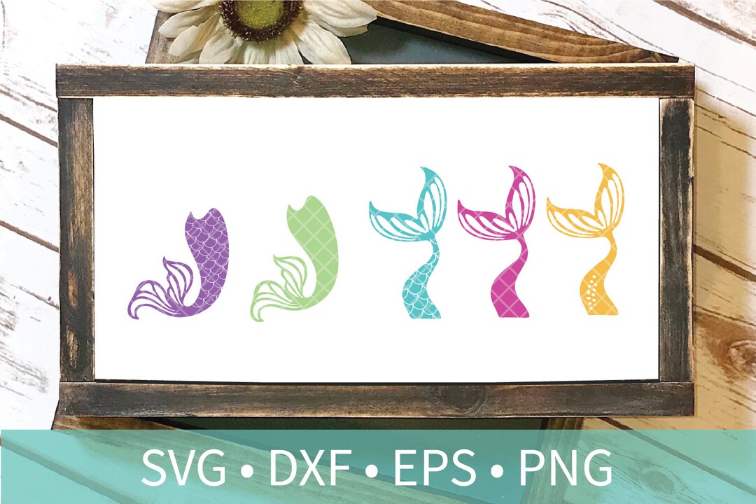 Mermaid Tail Fin Scales SVG Dxf Png Clipart - Mermaid Silhouette File ...