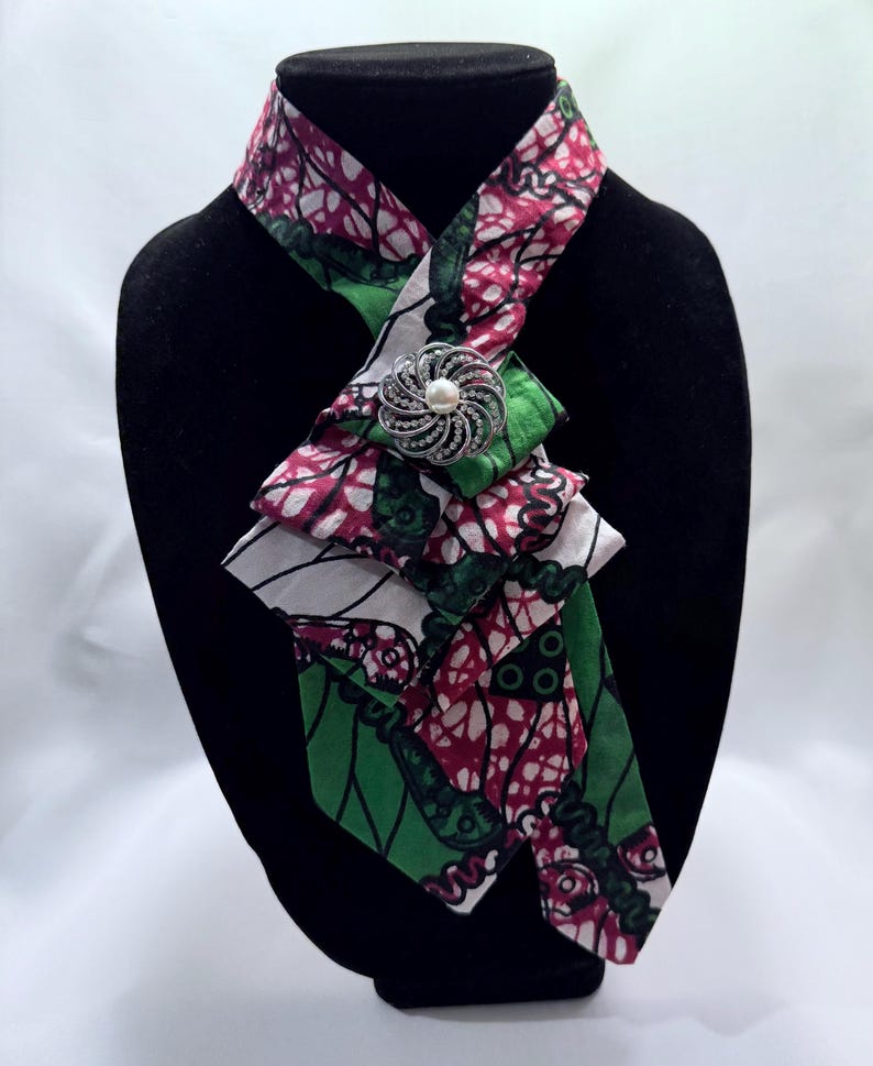 Handcrafted Ankara Cotton Tie With Pearl Brooch - Etsy