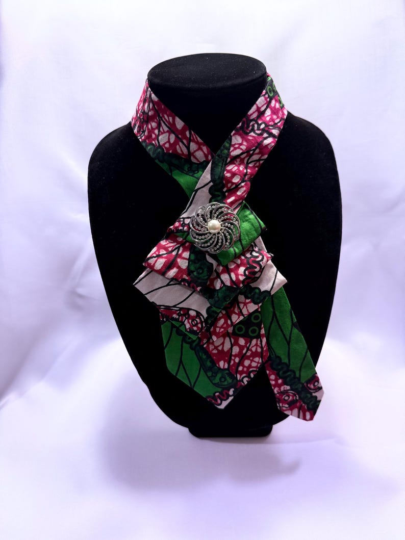 Handcrafted Ankara Cotton Tie With Pearl Brooch - Etsy
