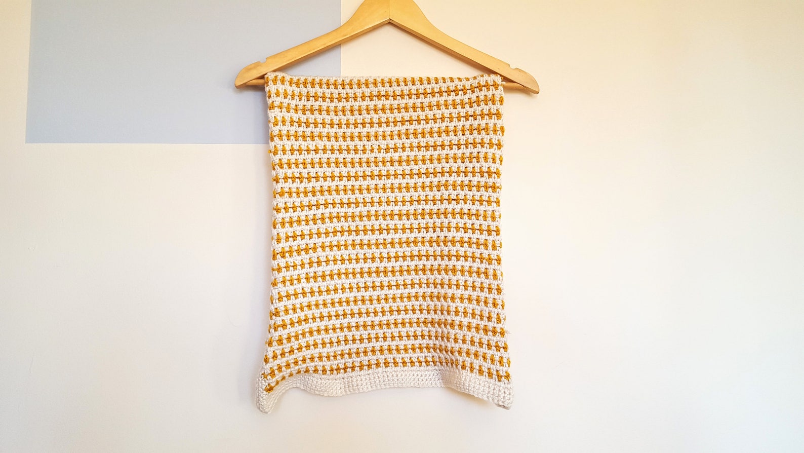 Handmade Baby Blanket Ready to ship Mustard & Cream modern | Etsy