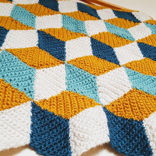 Geometric Blanket - Etsy