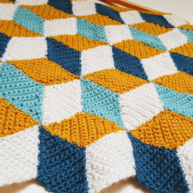 Geometric Blanket - Etsy