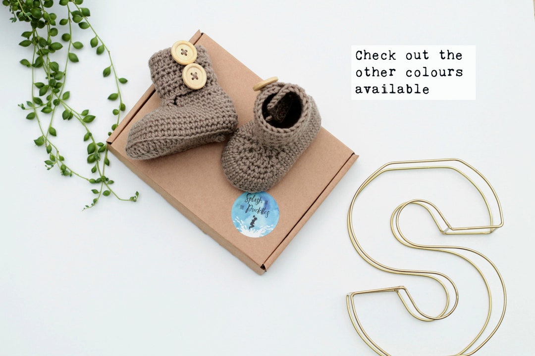 Neutral Baby Booties / Newborn Baby Shoes / Photo Prop / Unisex Ugg ...