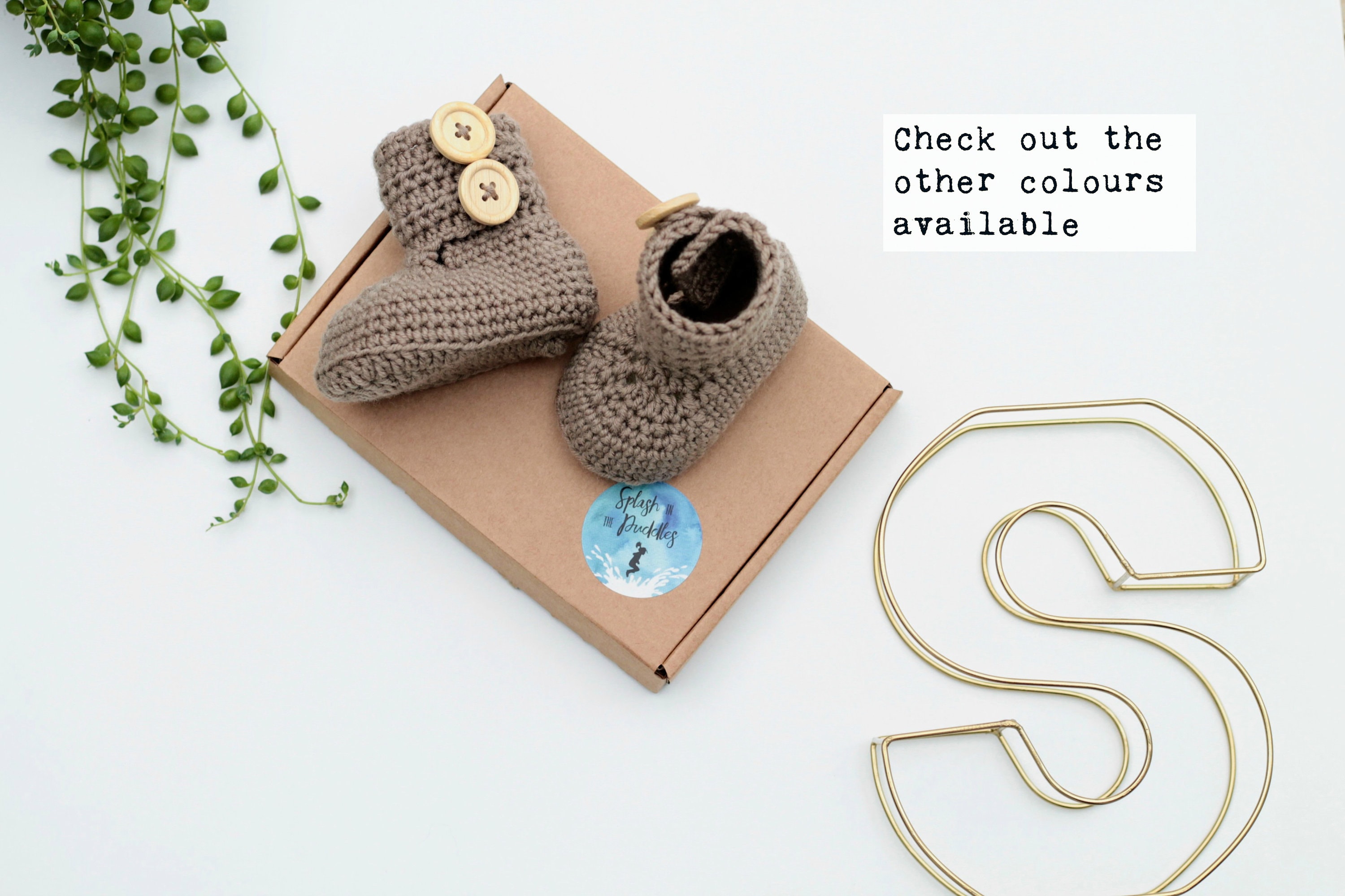 Neutral Baby booties / Newborn Baby Shoes / Photo Prop / | Etsy