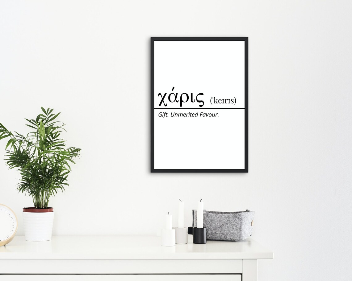Grace | Digital Download Christian Typography Art | Charis Definition ...