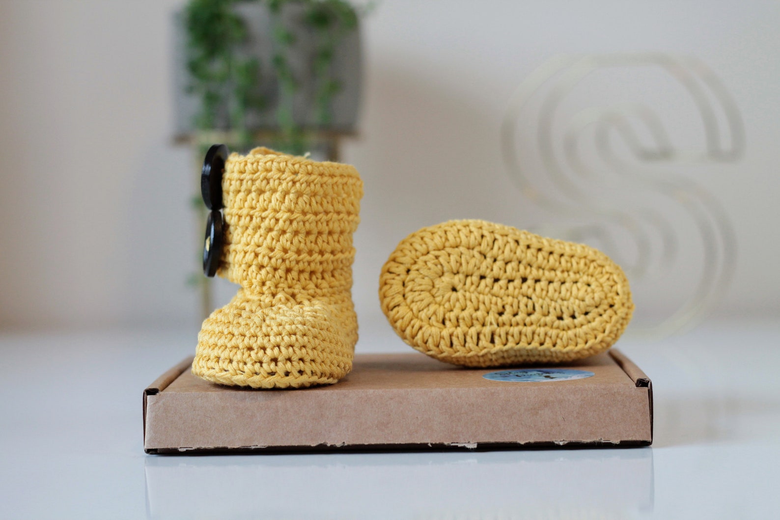Neutral Baby Booties / Newborn Baby Shoes / Photo Prop / - Etsy UK