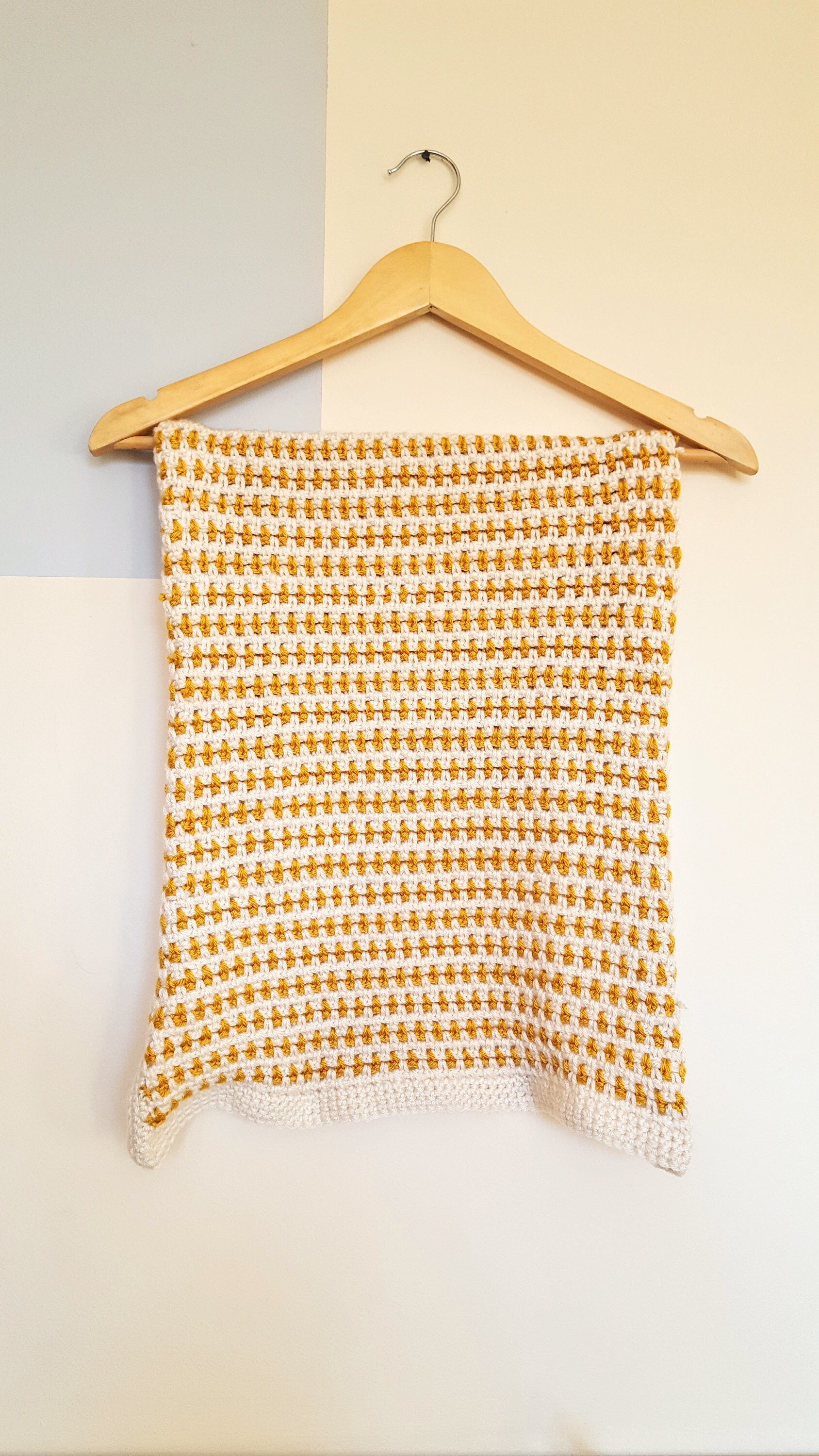 Handmade Baby Blanket Ready to ship Mustard & Cream modern | Etsy