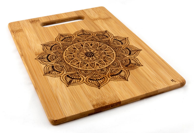 Mandala Decor Bamboo Cutting Board Freehand Pyrography - Etsy Canada