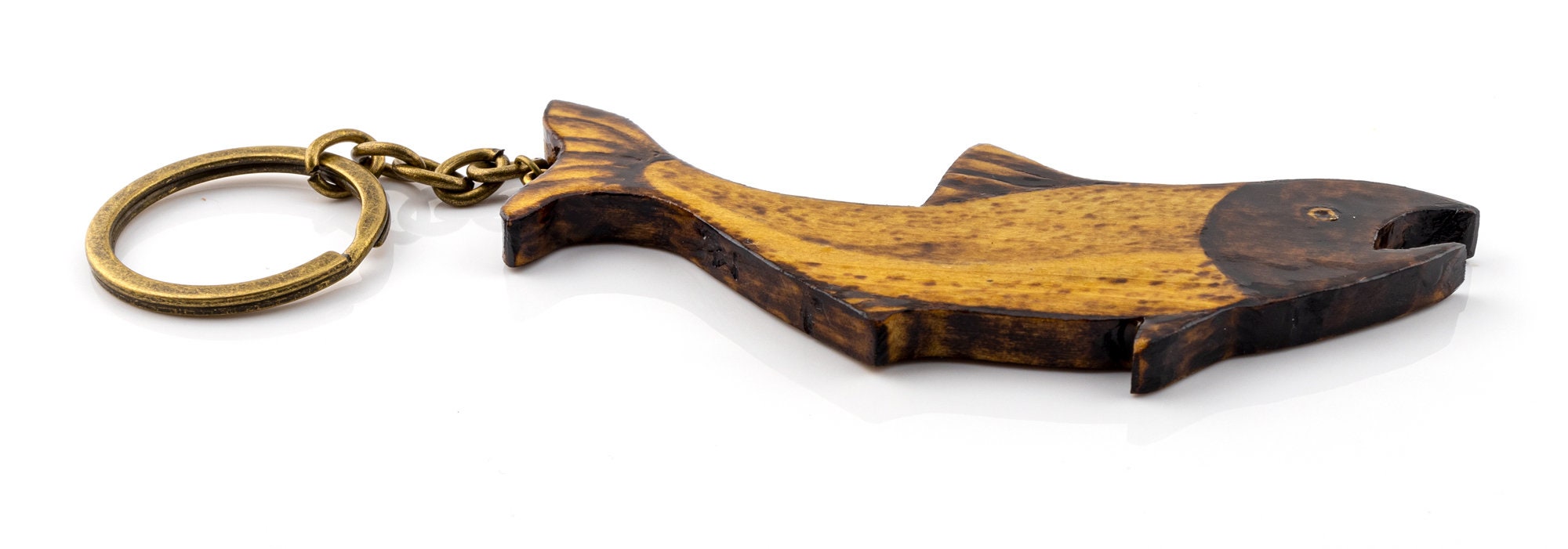 Trout Salmon Wooden Keychain Handmade Pyrography Goldfish - Etsy