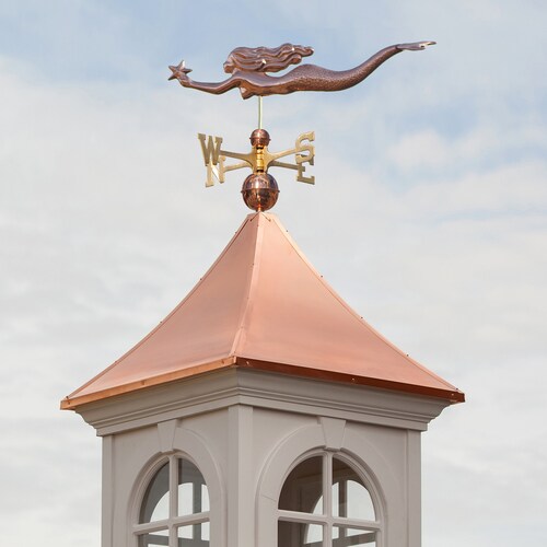 Mermaid With Starfish Weathervane Pure Copper Hand Finished - Etsy