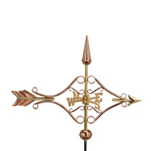 Victorian Arrow Weathervane - Pure Copper With a Roof Mount or Garden ...