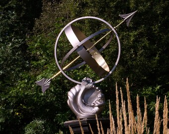 28 Verdigris Atlas Armillary Sundial With Brass Accents | Etsy