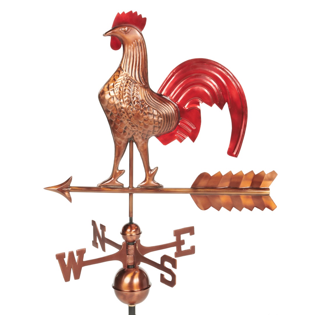 Rooster Weathervane Pure Copper Hand Finished Multi-color - Etsy