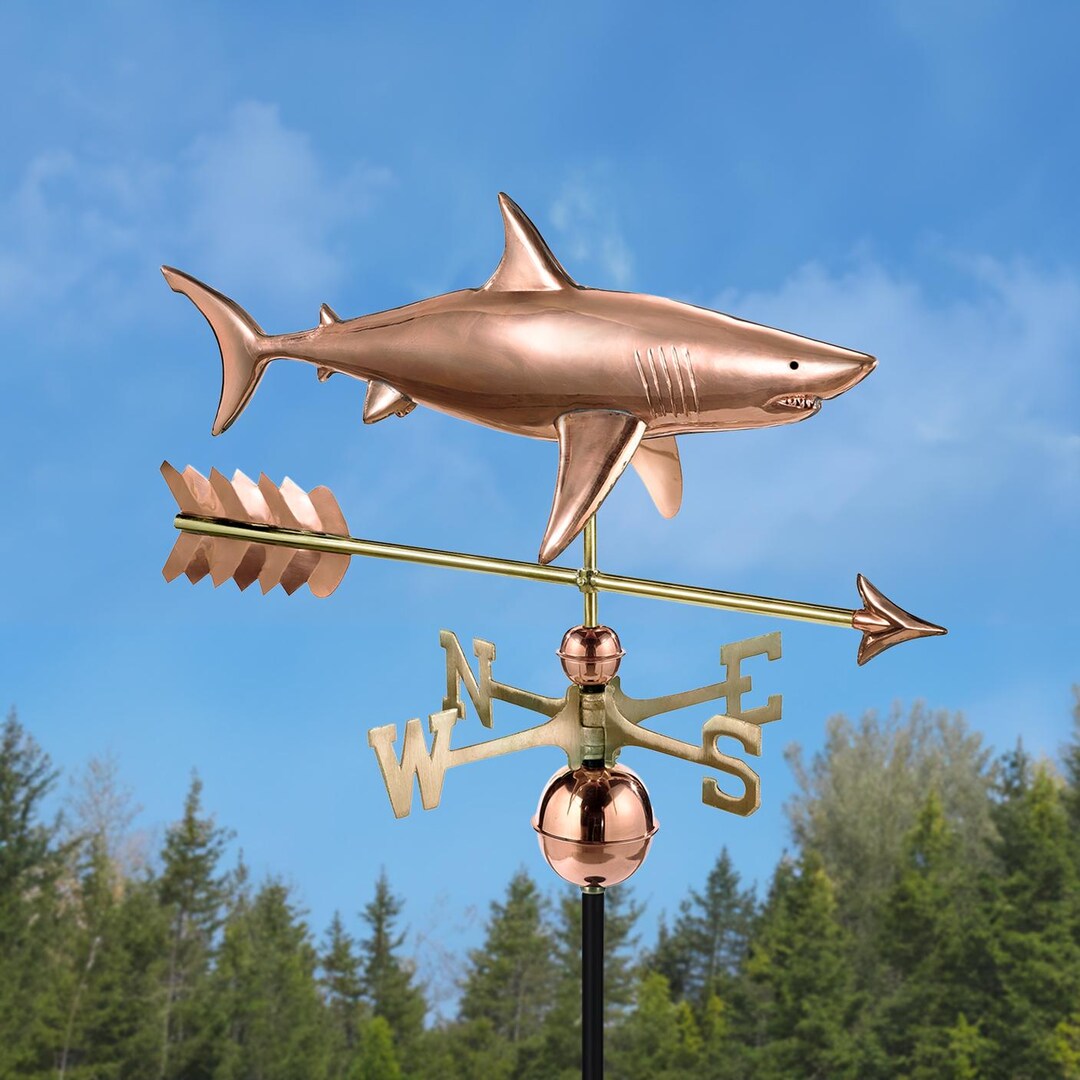 Shark Weathervane With Roof Mount Pure Copper by Good Directions - Etsy
