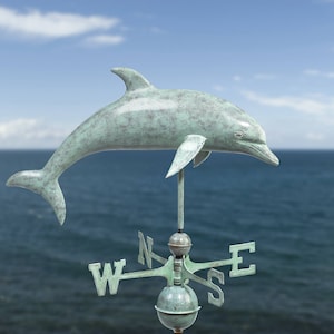 Dolphin Weathervane With Roof Mount - Blue Verde Copper - Etsy